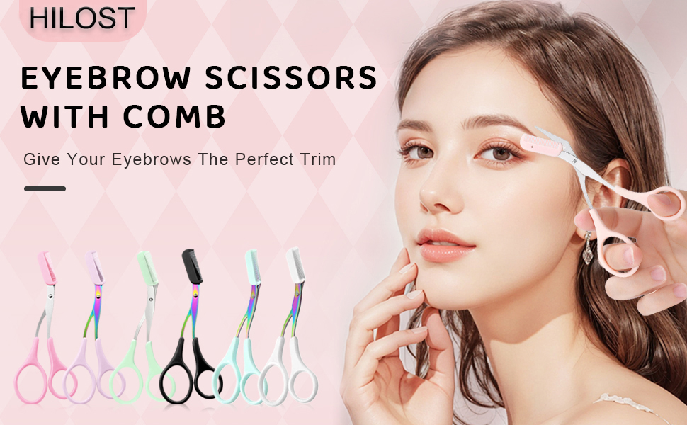 Amazon.com: Eyebrow Trimmer Scissor, Mini Stainless Steel Eyebrow Scissors with Comb, 2 in 1 Non ...