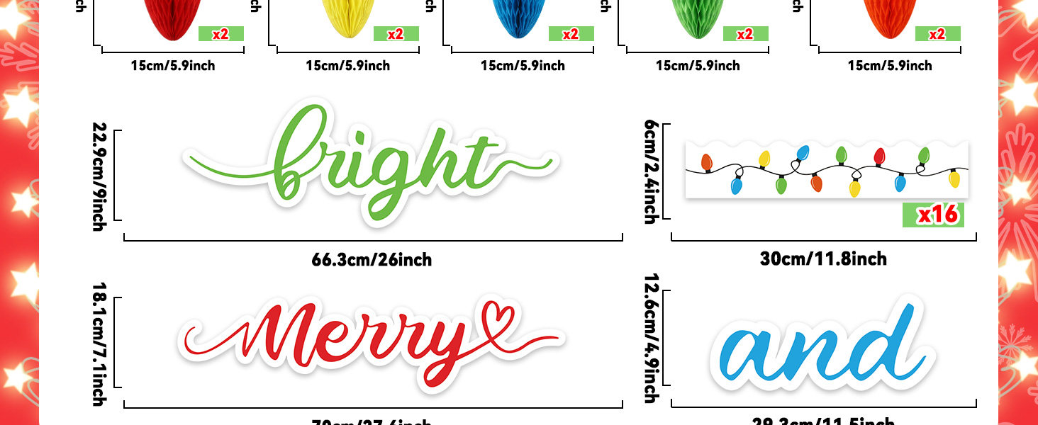 Amazon.com : Christmas Bulletin Board Decorations Set Merry and Bright ...