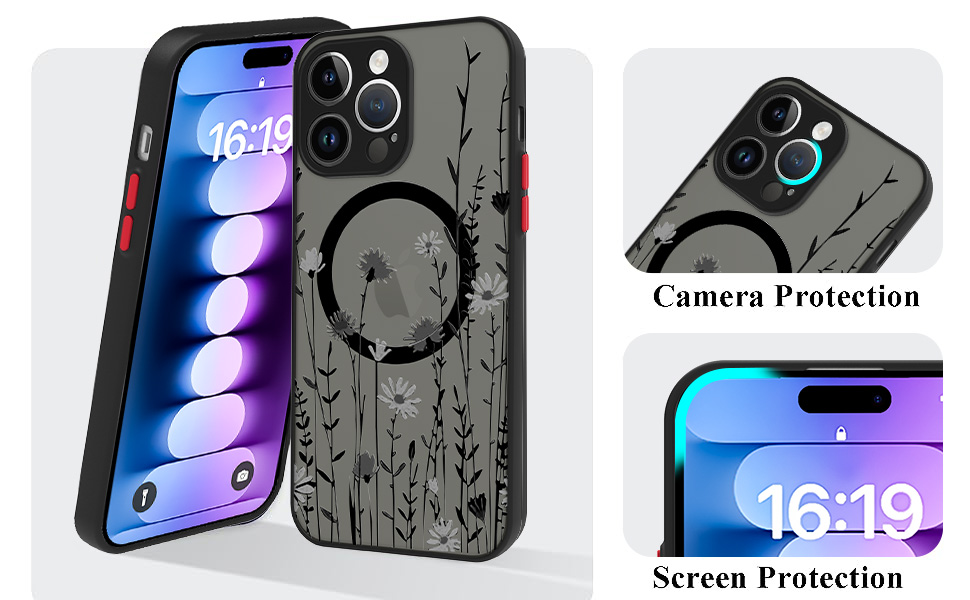 Amazon.com: ZIYE for iPhone 15 Pro Max, Magnetic Phone Case Compatible with MagSafe [Black ...