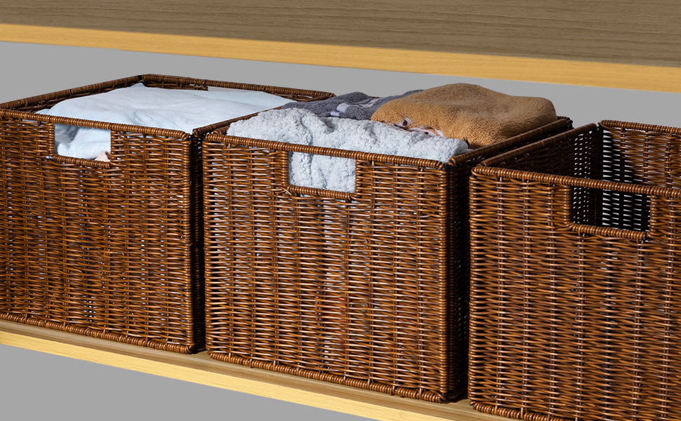 Amazon.com - Wicker Storage Basket - Large 12x12x10in Cube, Woven ...