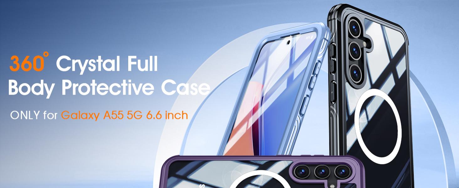 Amazon.com: Oneagle Magnetic for Samsung Galaxy A55 5G Case[360°Full Body Drop-Proof][Built-in ...