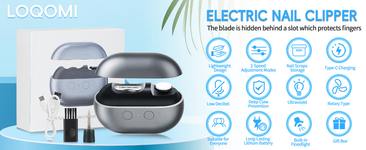 Amazon.com : Electric Nail Clipper, 3 in 1 Electric Nail Trimmer and Polisher with Clip Storage ...