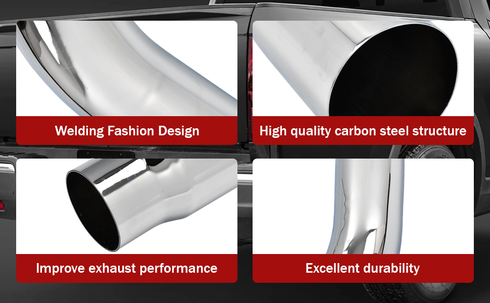 Amazon.com: BIGREAT 4 Inch Chrome Plated Diesel Exhaust Elbow Tip,4'' Inlet 6'' Outlet Side Exit ...