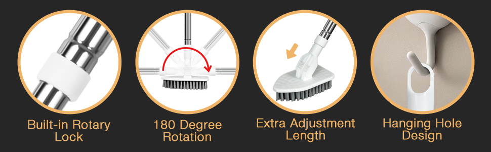 Amazon.com: Shower Cleaning Scrub Brush with Long Handle - 2 in 1 ...