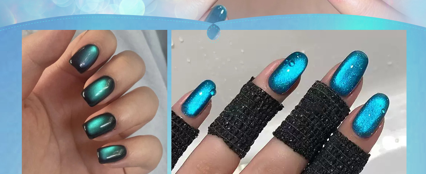 Amazon.com: Born Pretty Cat Magnetic Gel Nail Polish, Sea Blue Crystal Cat, Holographic Magnetic ...