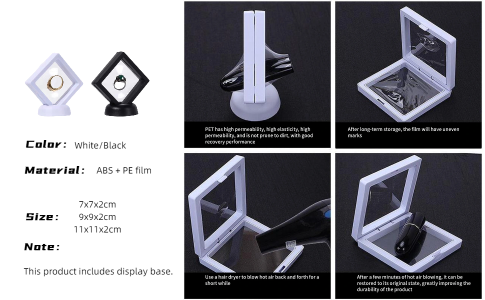 Amazon.com: 10 Pcs Diamond Shape Floating Display Case, 3D Floating Frame Display Holder Stands ...
