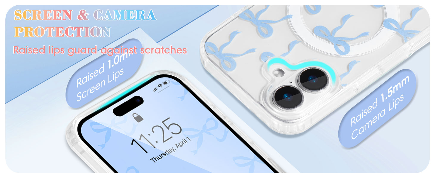 Amazon.com: UEEBAI Magnetic for iPhone 16 Case, Bow Case Compatible with MagSafe, Wireless Slim ...