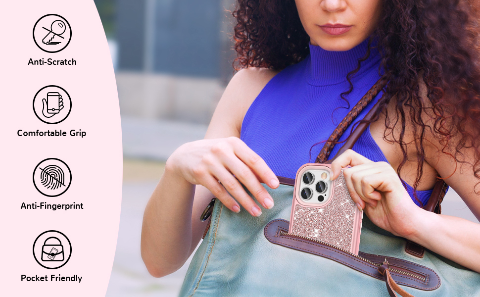 Amazon.com: Hython Case for iPhone 13 Pro Max Case Glitter, Cute Shiny Bling Sparkle Cover ...