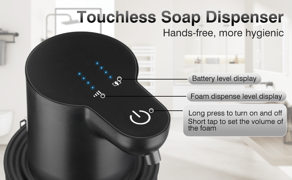 Amazon.com: XINKORA Automatic Soap Dispenser Touchless, 4-Level Adjustable Foaming Electric Foam ...