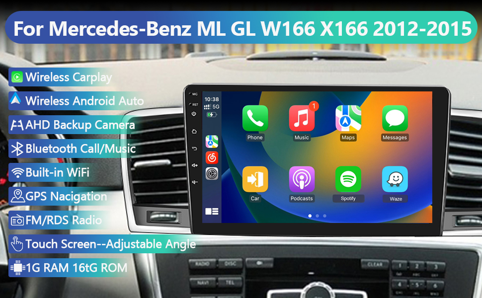 Amazon.com: Android Car Stereo for Mercedes-Benz ML GL W166 X166 2012-2015 Support Wireless ...