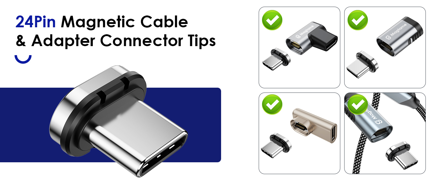 Amazon.com: Magtame 24 Pin Type C Magnetic Tips, 2 Pack USB C Connector USB C Tips Head ...