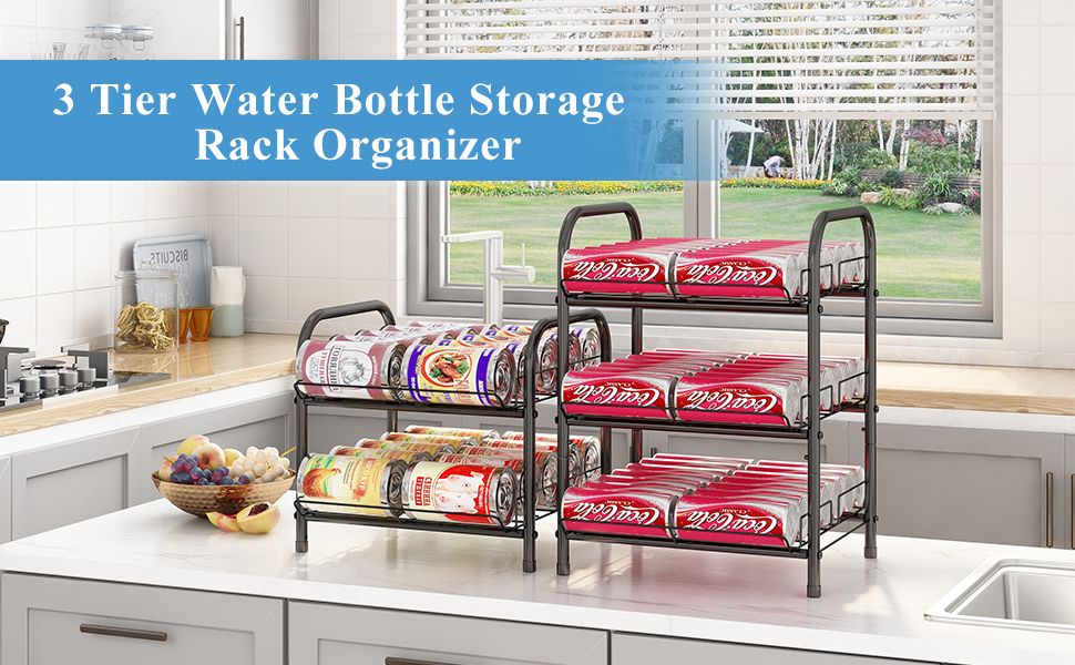 Amazon.com: GILLAS 3 5 6 7 8 Tier Water Bottle Storage, Metal Beverage Can Rack,Large Capacity ...