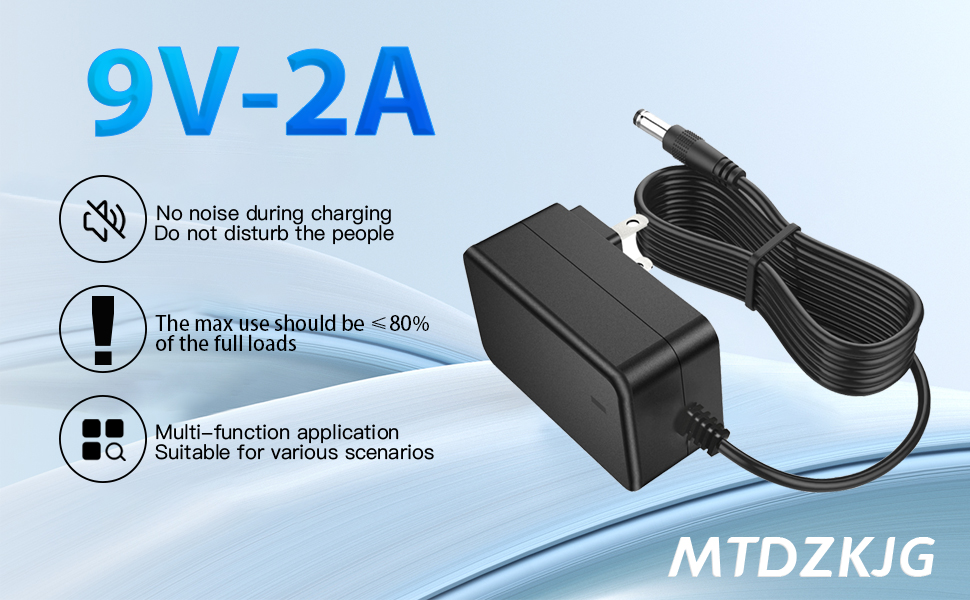 Amazon.com: Universal 9V Power Supply Cord 2000mA 2Amp AC/DC Adapter ...