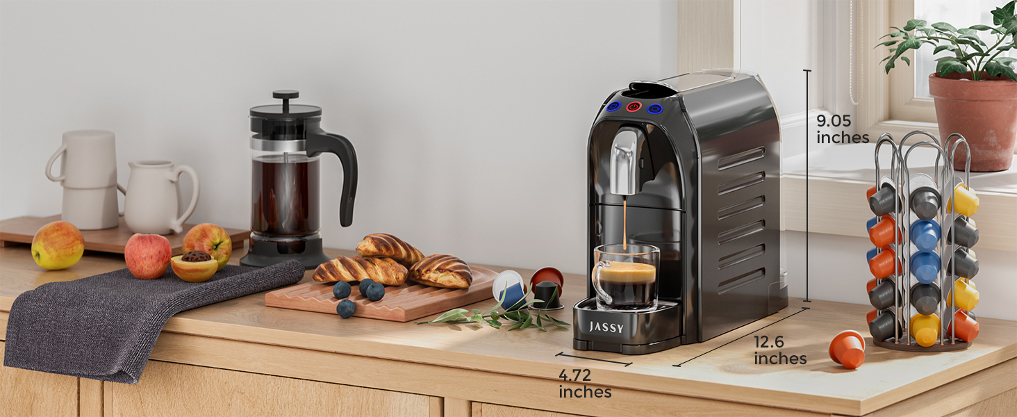 Amazon.com: JASSY Mini Espresso Coffee Machine 20 Bar Capsules Brewer Compatible for Nespresso ...