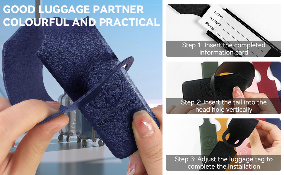Amazon.com: CPCOIN Bag Tags for Luggage 2 Pack Flexible PU Leather Backpack Tags Quickly Spot ...