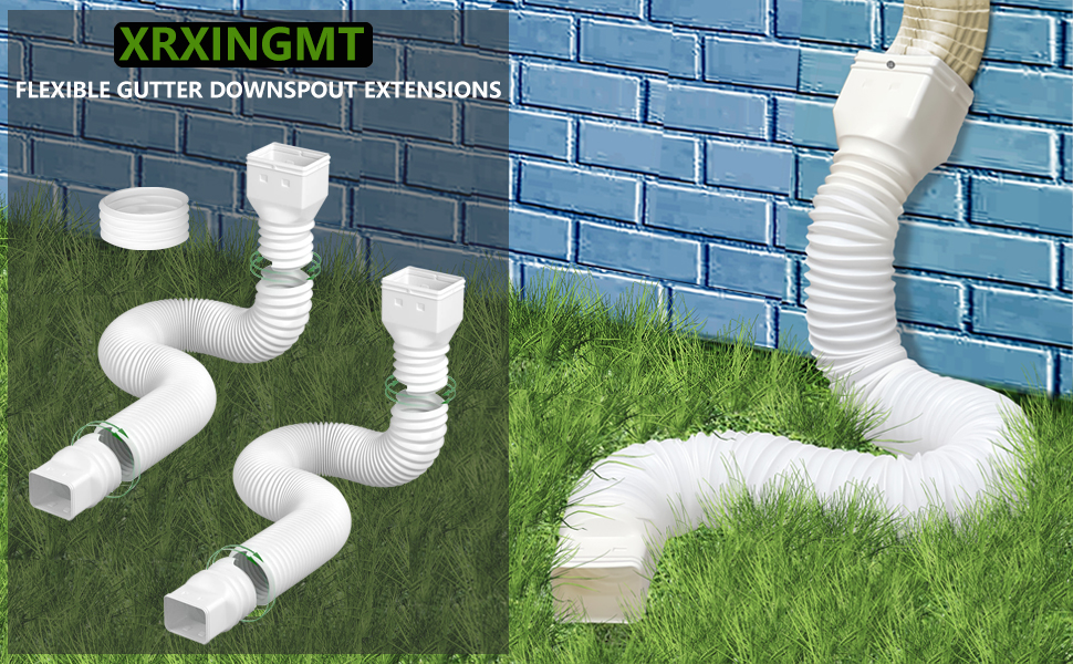 2-Pack Rain Gutter Downspout Extension: Drain Downspout Extender ...