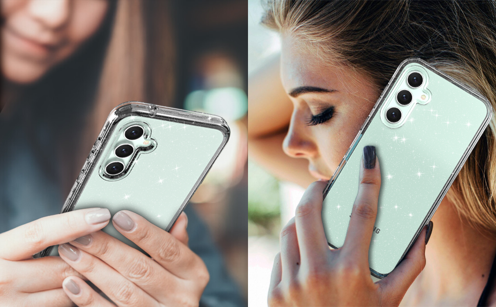 Amazon.com: ACKETBOX for Samsung Galaxy S23 FE Case,Glitter Clear Case S23 FE,Shockproof Bumper ...