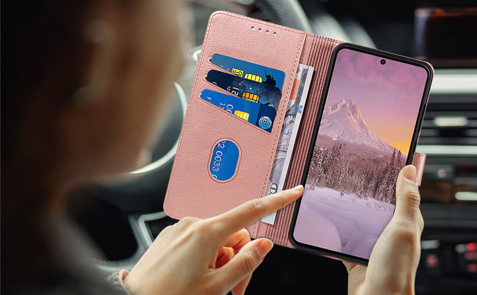 Amazon.com: JanCalm for Samsung Galaxy S21 Case Wallet,RFID Blocking Phone Flip Cases,[Card ...