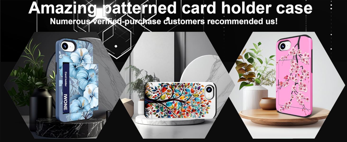 Amazon.com: IWONE Compatible with iPhone 16e Case 2025 Cute with Card Holder/Slot Wallet Phone ...