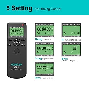 AODELAN Camera Wireless Shutter Release Timer Remote Control Compatible for Canon EOS R, ROS RP ...