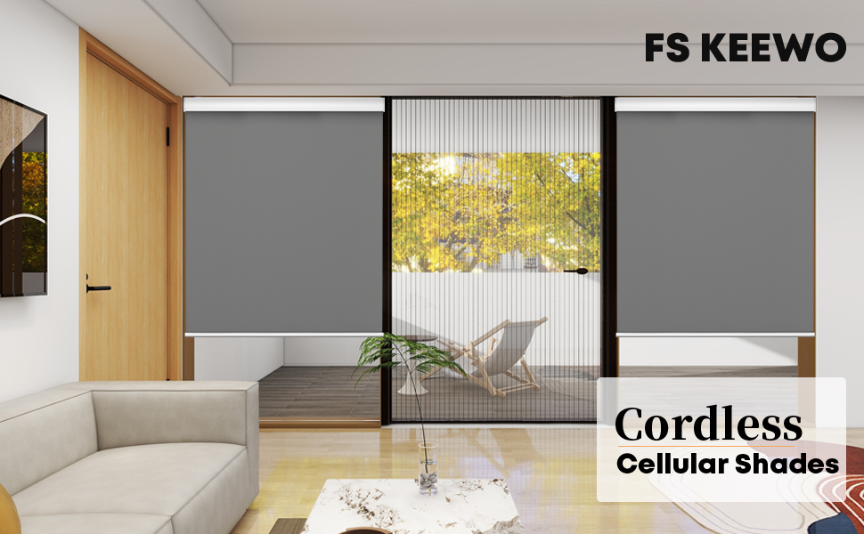 Amazon.com: FS KEEWO Roller Window Blinds Blackout Rechargeable Electric Window Shades with ...