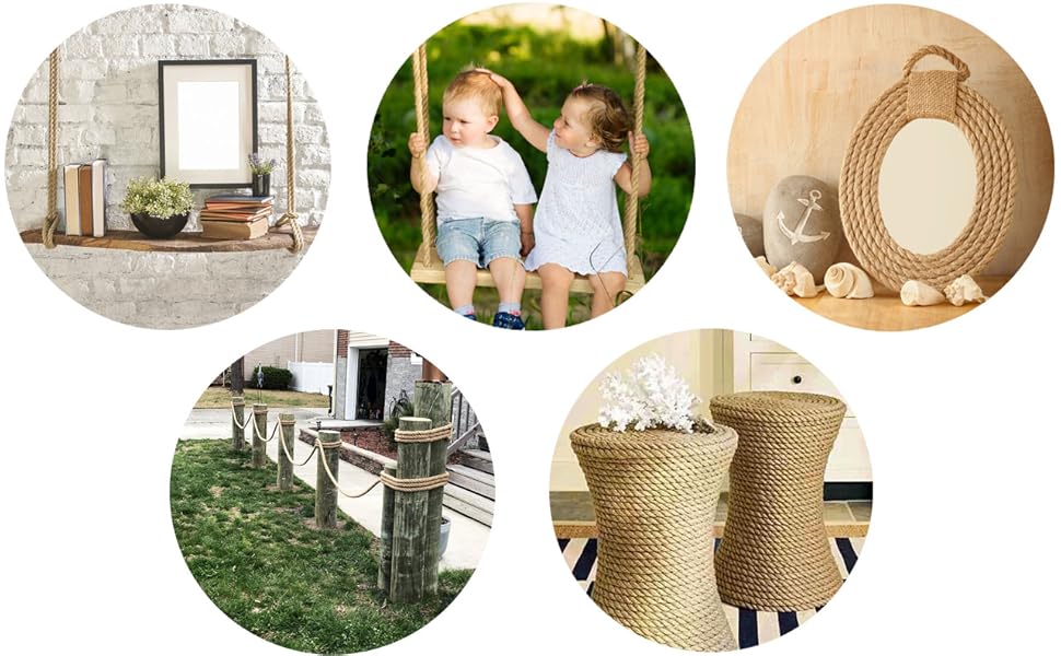 Hemp Rope - 1/2 Inch × 100 Feet - Natural Jute Twisted Manila Rope for ...