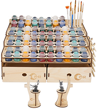 Amazon.com: OPHIR Wooden Paint holder Organizer with 2 Cabinet Drawers, Acrylic Paint Storage ...