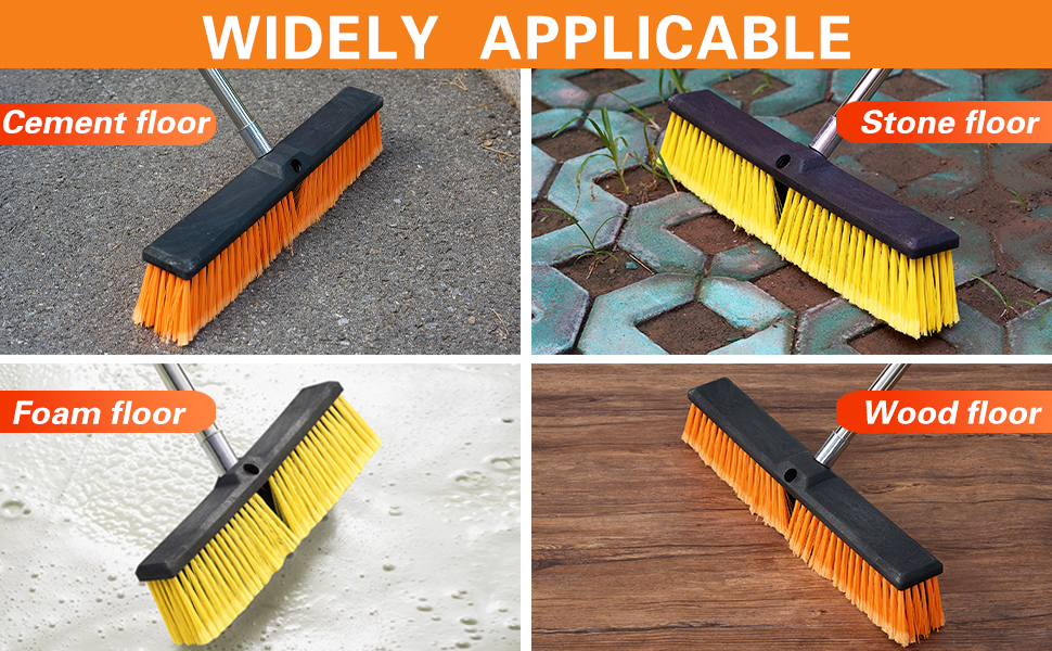 Amazon.com: LUCHIA 18” Heavy Duty Push Broom Outdoor with Stiff ...