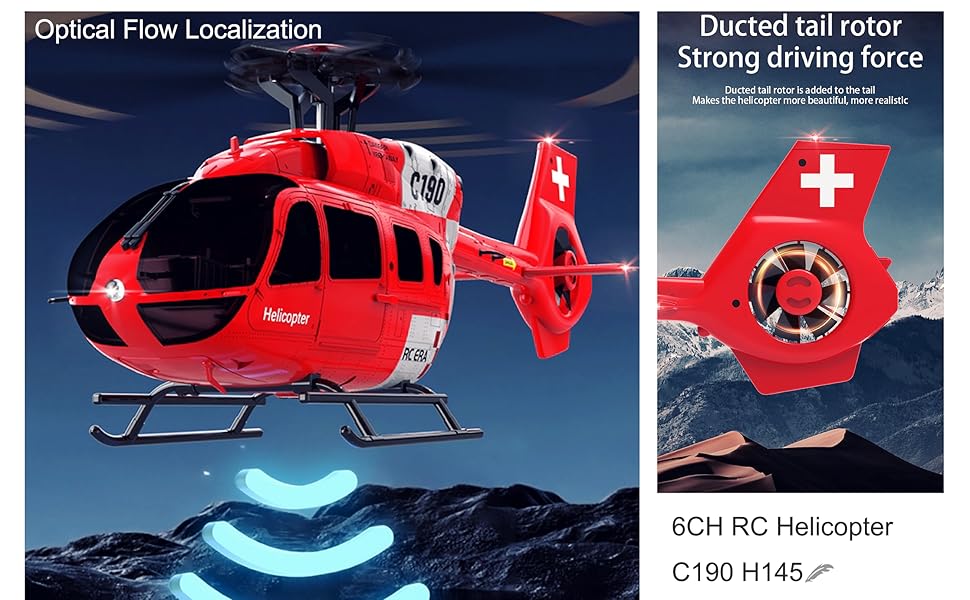 Amazon.com: Ssccgym H145 C190 Remote Control Helicopter Aircraft for Adults Beginners 2-Battery ...