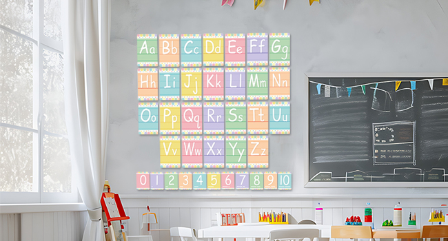 Amazon.com: Bulletin Board Letters - ABC Alphabet Poster Classroom ...