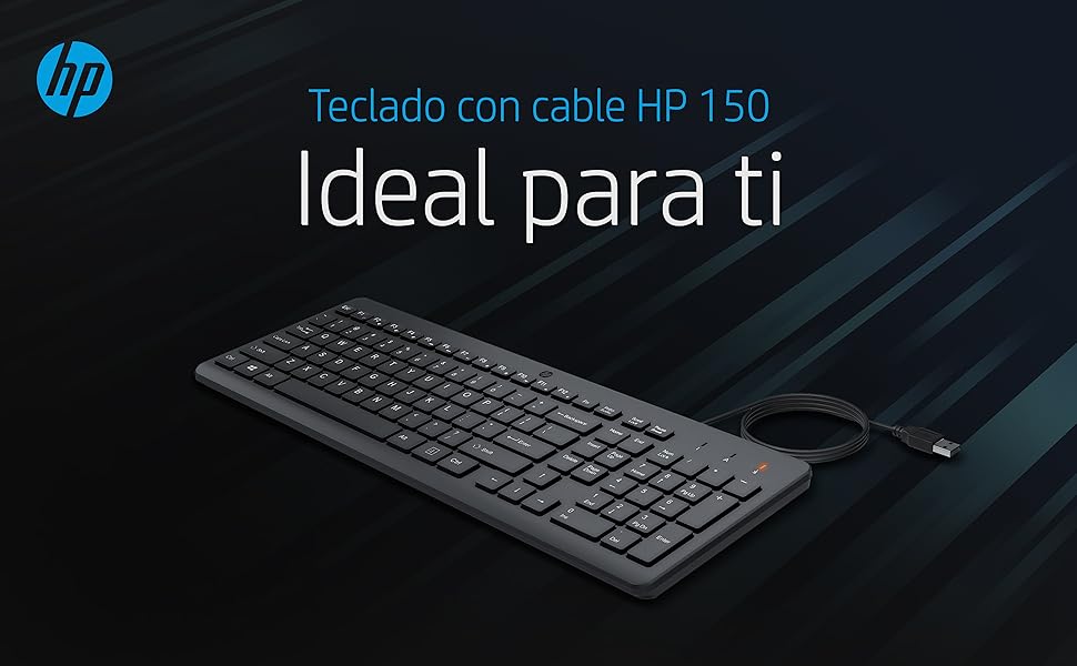 HP 150 kabelgebundene Tastatur und Maus – Spanische QWERTY-Tastatur, Schwarz: Amazon.de ...