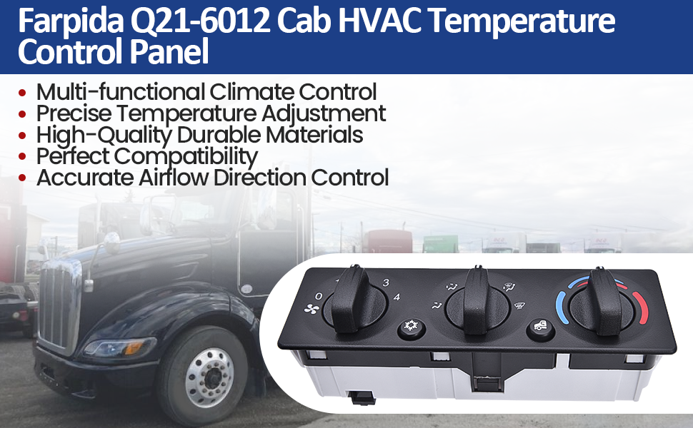 Amazon.com: Farpida Q21-6012 Q216012 Cab HVAC Temperature Control Panel with 3 Knobs & 2 Buttons ...