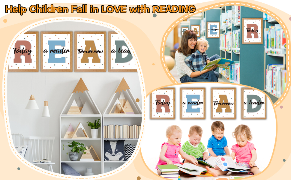Amazon.com: Boho Reading Posters for Classroom Decorations Read Sign ...