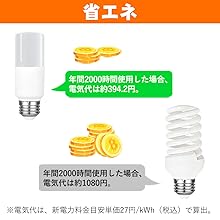 Amazon | LED電球 E26 T形 100W形相当 昼白色 1200lm 高輝度 全方向 断熱材施工器具（ダウンライト）対応 リビング キッチン 洗面所 寝室 玄関 トイレ 浴室 台所 ...