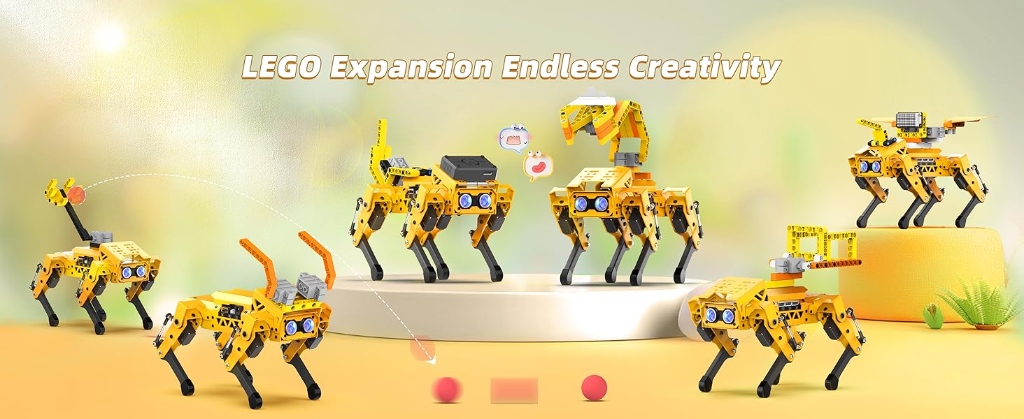 Amazon.com: MechDog Robot Dog for Arduino Python Scratch microbit Starter Robot Kit AI Vision ...