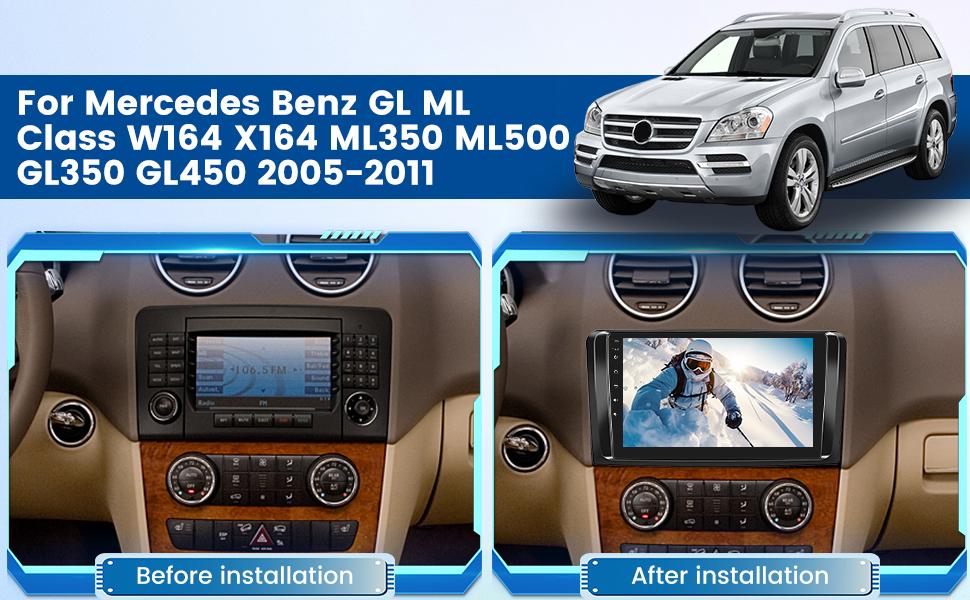 Amazon.com: [8-Core] Car Stereo for Mercedes Benz GL ML Class W164 X164 ML350 ML500 GL350 GL450 ...