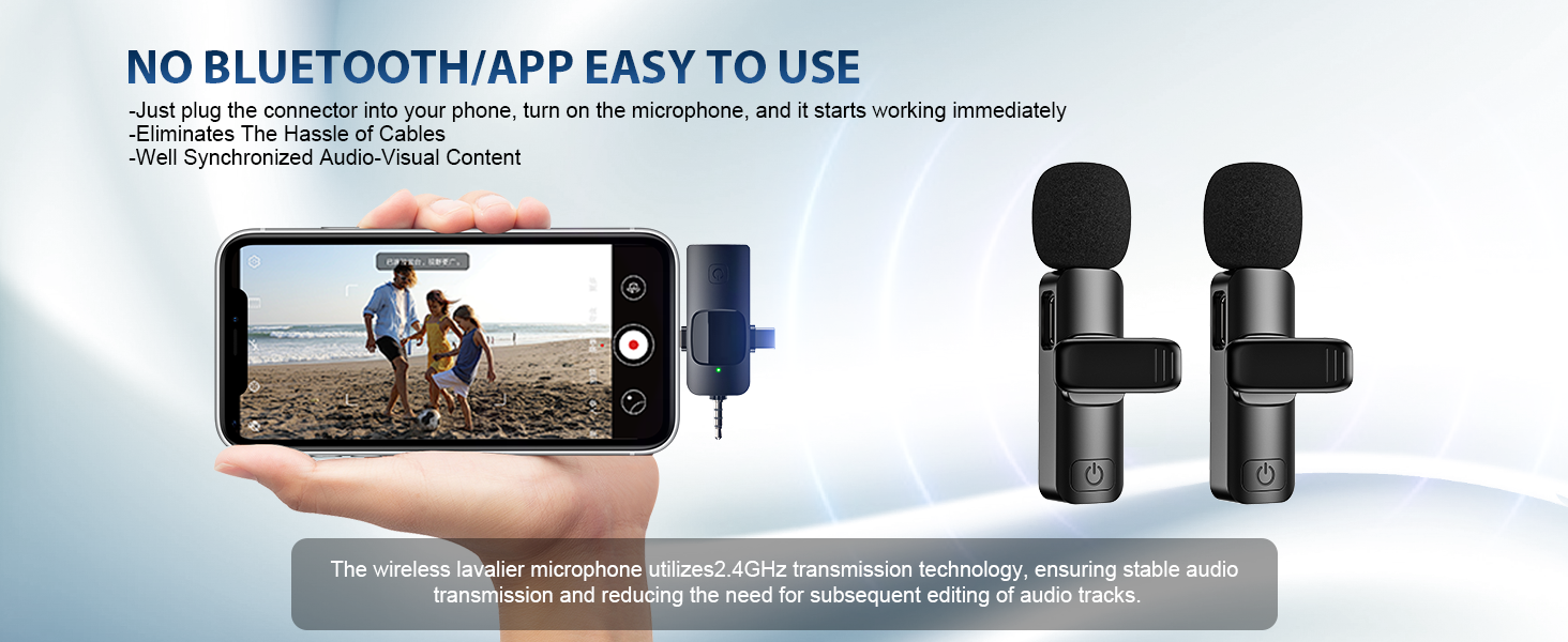 Amazon.com: EVXVE 4 in 1 Mini Microphones Wireless Lavalier Microphone for iPhone Android ...