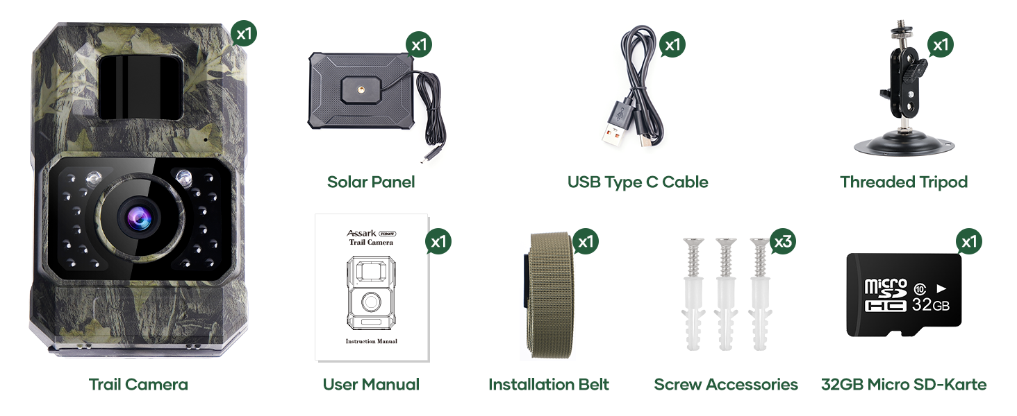 Assark Solar Trail Camera 48mp 30fps Wifi Bluetooth Game Camera With Motion