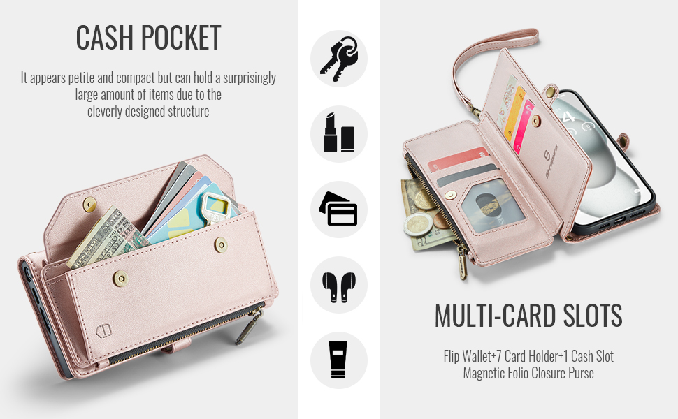 Amazon.com: Strapurs Crossbody Wallet Case Compatible with iPhone 13 RFID Blocking 7-Card Holder ...