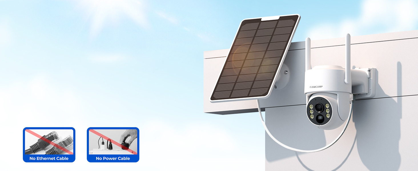 Amazon.com : Camcamp Wireless Security Camera System, Solar-Powered 4MP 4 Cam-Kit with 7 ...