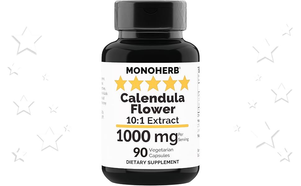 Amazon.com: MONOHERB Calendula Flower Extract 1000 mg - 90 Vegetarian Capsules : Health & Household