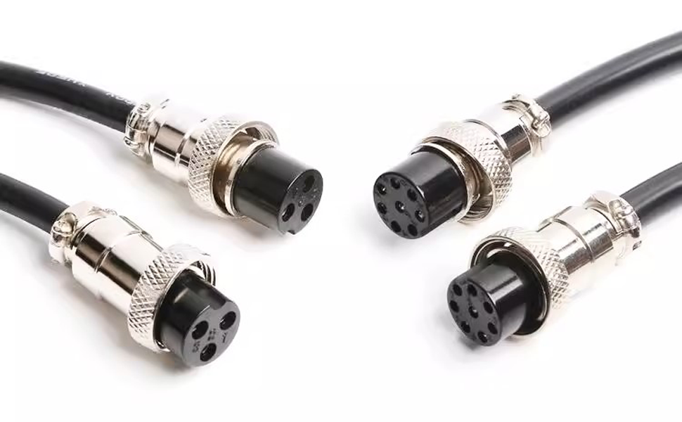 Amazon.com: 16.4 ft GX16 4 Pin Cable Double Female Head Aviation Cordset, GX16 4 Pin Panel Mount ...