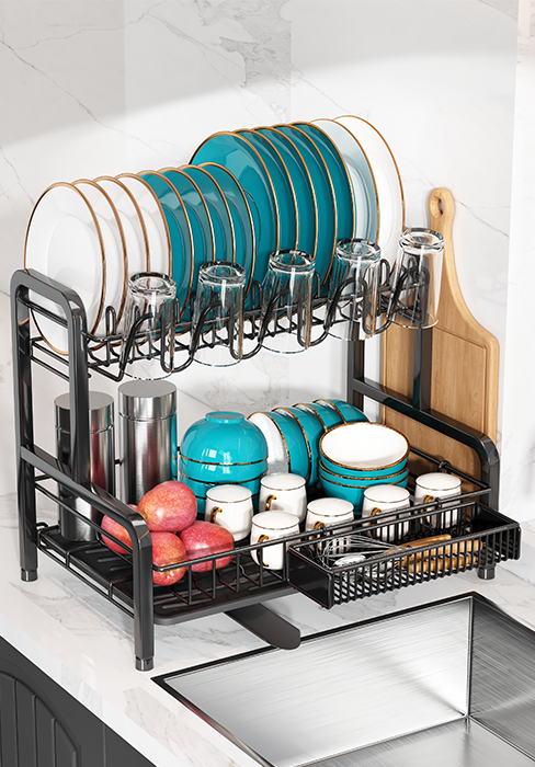 Amazon.com - romision Large Dish Drying Rack for Kitchen Counter, Stainless Steel 2 Tier Dish ...