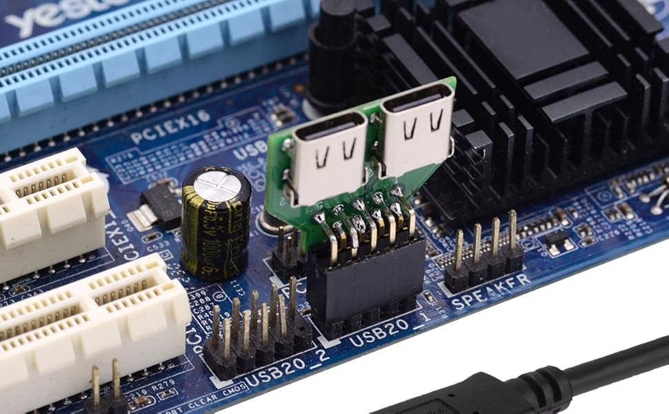 Amazon.com: chenyang USB 2.0 Front Panel Header 9Pin/10Pin to USB C ...