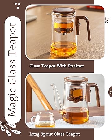 Amazon.com | MACTANO Enchanti Tea Pot, Magic Witchcraft Enchanted Glass Teapot with Strainer ...