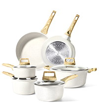 Amazon.com: GiPP Pots and Pans Set Non Stick - 14 Pcs White Granite Kitchen Cookware Sets ...
