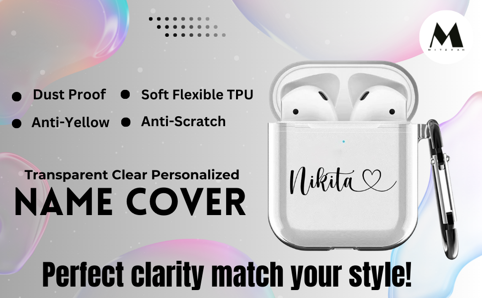 MITZVAH Custom Name Personalised Airpod 2 Case for Airpods 1st and Airpod 2nd Generation Case ...