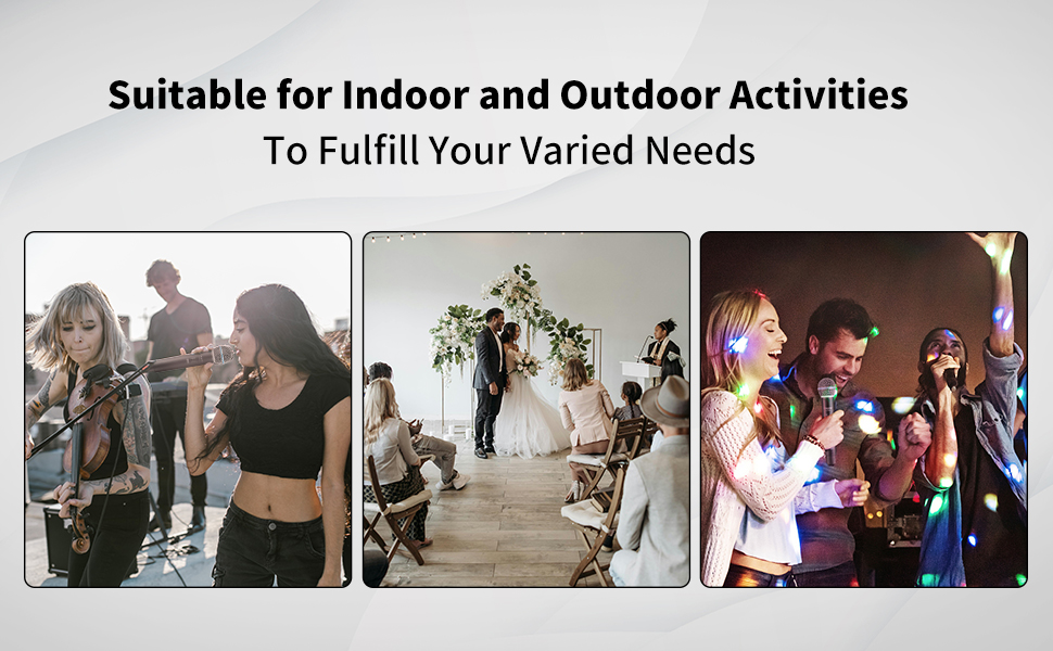 Amazon.com: Flygrow Pro Wireless Microphone System, 4 Channel UHF Wireless Mic, Fixed Frequency ...