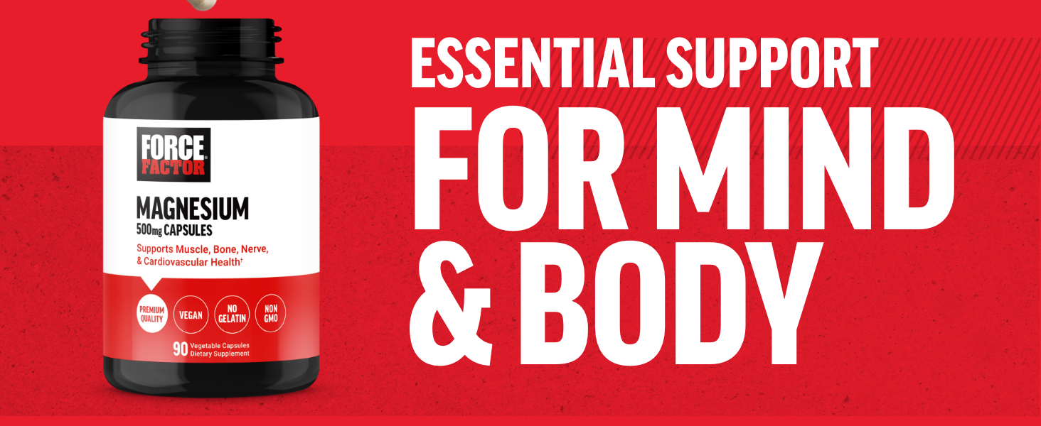 Amazon.com: Force Factor Magnesium Supplement to Support Muscles, Bones, Nerves, and ...