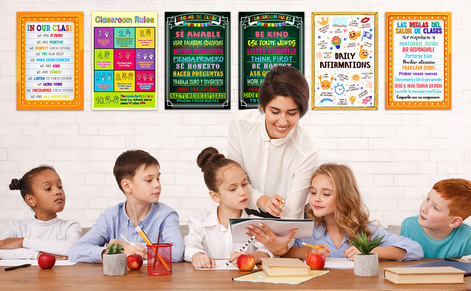Amazon.com: FaCraft Spanish Posters for Classroom Decorations Spanish ...